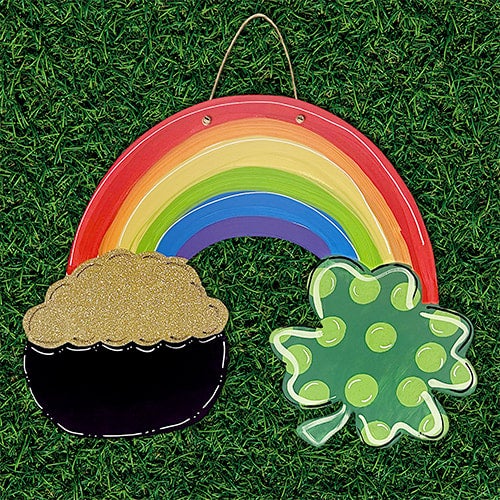 Pot of Gold and Rainbow Door Hanger | St Patrick's Day Door Hanger ...
